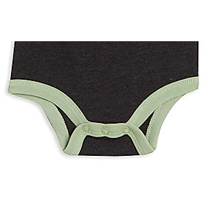 STAR WARS The Child Newborn Baby Boys Fleece Hoodie Short Sleeve Bodysuit and Pants 3 Piece Baby Outfit Set Grey/Green 0-3 Months