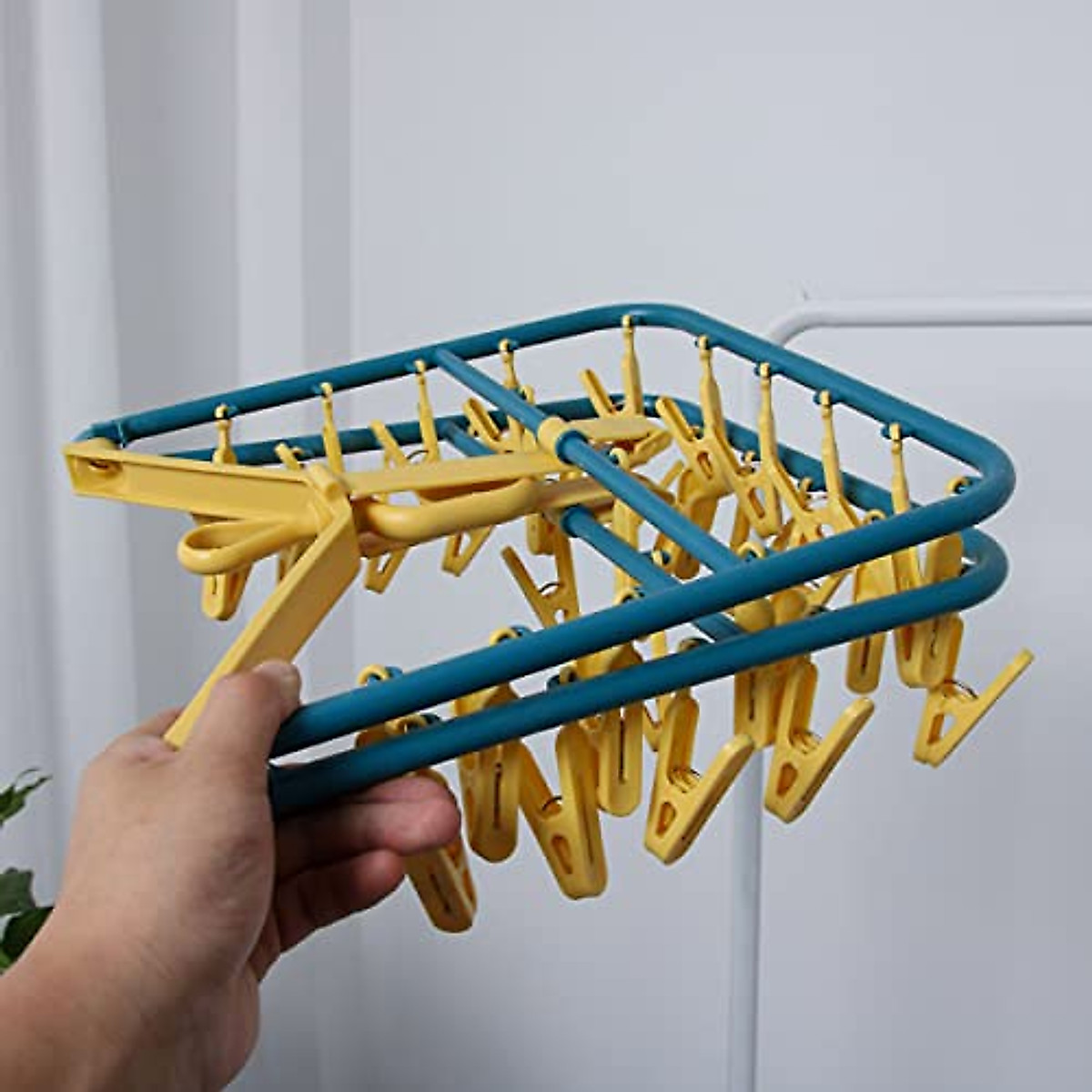 Cabilock Multipurpose Hanger Folding Hangers Pants Rack Hanger Foldable Garment Rack Wall Hangers for Clothes Multipurpose Clothes Hanger Plastic Hanger Drying Rack Coat Hanger to Rotate