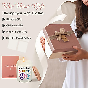 Gay Gifts Candle, Price Gifts, Gifts for Gay Man, Gay Stuff, Gay Price Gifts for Men LGBTQ Lesbian Bisexual Transgender Queer, Rainbow Gag Gifts Funny Adult Christmas Scented Candles