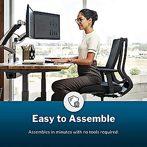 Vari Task Chair (VariDesk) - Adjustable Office Chair with Armrests and Rolling Casters - Use as a Gaming Chair, Desk Chair, Computer Chair, or Ergonomic Office Chair - Easy to Assemble (Black)