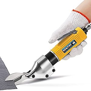 NEWTRY Upgrade Pneumatic Metal Shear Cutter 2-Blade Pneumatic Scissor Stainless Steel Sheet Metal Cutting Tools Industrial Air Cutter for Metal Sheet, Diamond Mesh(upgrade A)