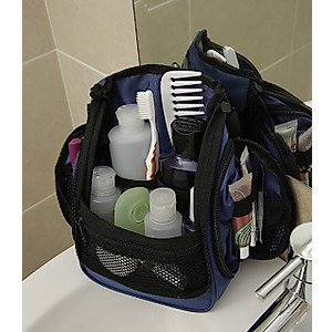 NeatPack Compact Hanging Toiletry Bag and Organizer, Water Resistant with Mesh Pockets (Marine)