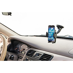 ARKON Windshield and Dash Car Phone Holder Mount for iPhone X 8 7 6S 6 Plus 8 7 6S 6 Galaxy Note Retail Black (SM415)