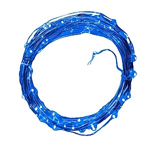 Hometown Evolution, Inc. Blue Fairy Lights - Battery Operated - 6 Foot 20 Blue LED Micro lights on Copper Wire - Waterproof for Indoor and Outdoor Use