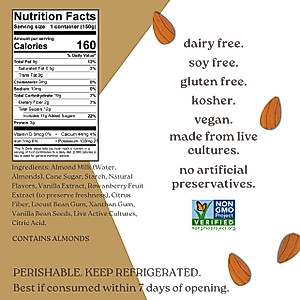 Kite Hill Vanilla Almond Milk Yogurt, 5.3 Ounces, Dairy Free