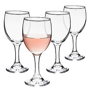 Juvale Stemmed Wine Glasses, Set of 4 for Housewarming Gift, Anniversary, Wedding (4.5 oz)