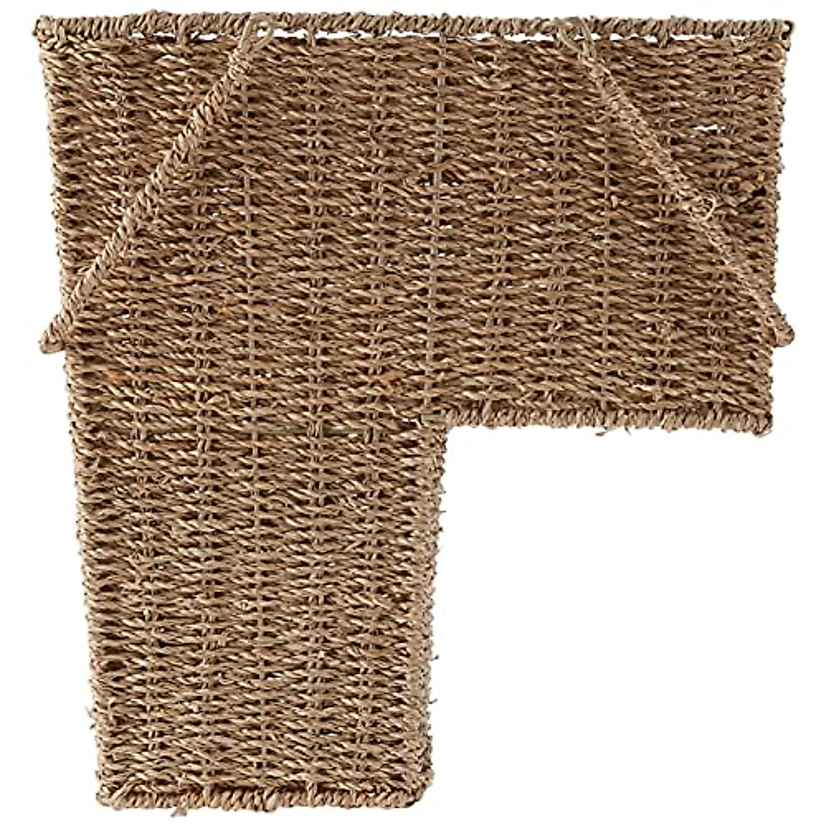 15" Water Hyacinth Storage Stair Basket With Handles by Trademark Innovations (Natural)