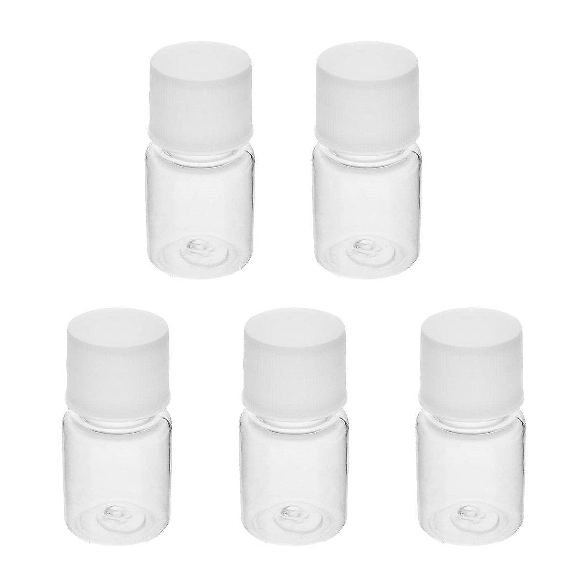 Bettomshin 10Pcs 5ml PE Plastic(Food Grade) Bottles with Caps, Lab Wide Mouth Small Plastic Water Bottles Reagent Bottle, Liquid/Solid Sample Seal Storage Container Transparent