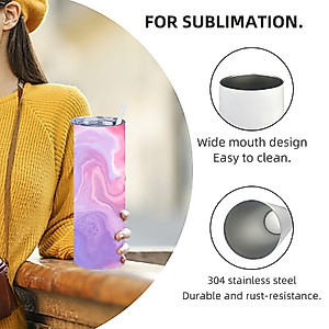 XccMe 30oz Sublimation Skinny Stainless Steel Tumbler,10Pack Double Wall Straight Slim Insulated Tumblers with Lids,Straws,Individually Box,Sublimation Coating for Heat Transfer (White)