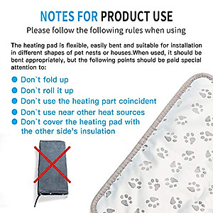 Boderrio Pet Heating Pad, Electric Heating Pad for Dogs and Cats Indoor Warming Mat with Auto Power Off