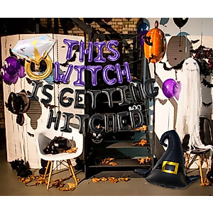 This Witch is Getting Hitched Banner Balloons Halloween Bachelorette Party Witch Bach Party Decorations Bridal Shower Party Supplies