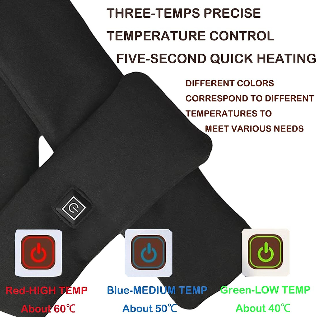 hYwecy Heated Scarf-Three Temp Setings-USB Powered By Power Bank,Heating Scarf for Women/Men(Without Power Bank)