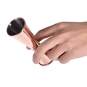 Jigger 2 oz 1 oz, Rose Gold Stainless Steel Double Cocktail Jigger Shot Measure Jigger Alcohol Measuring Cup Bar Tool for Bartending