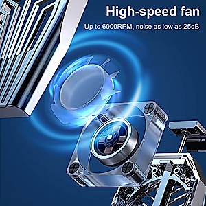 OCUhome Phone Cooler, Semi-Conductor Mobile Phone Cooling Fan Universal Low Noise Mini Turbo Hurricane Game Cooler Radiator for Gaming Phone A