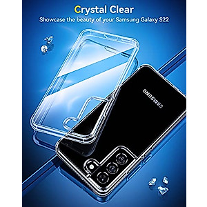 Humixx Samsung Galaxy S22 Crystal Clear Case, [20X Anti-Yellowing][Military Grade Shockproof] Soft Slim Fit Transparent Protective TPU Silicone Bumper Airbag Case Cover for Samsung S22 5G,Clear