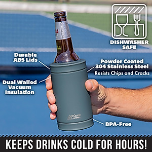 DUALIE 3 in 1 Insulated Can Cooler - Universal Size for 12 oz Cans, Slim Cans, and Bottles - 10+ Colors Available
