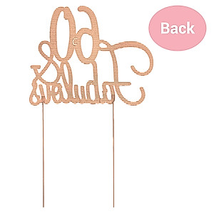 60 Cake Topper - Premium Rose Gold Metal - 60 and Fabulous - 60th Birthday Party Sparkly Rhinestone Decoration Makes a Great Centerpiece - Now Protected in a Box