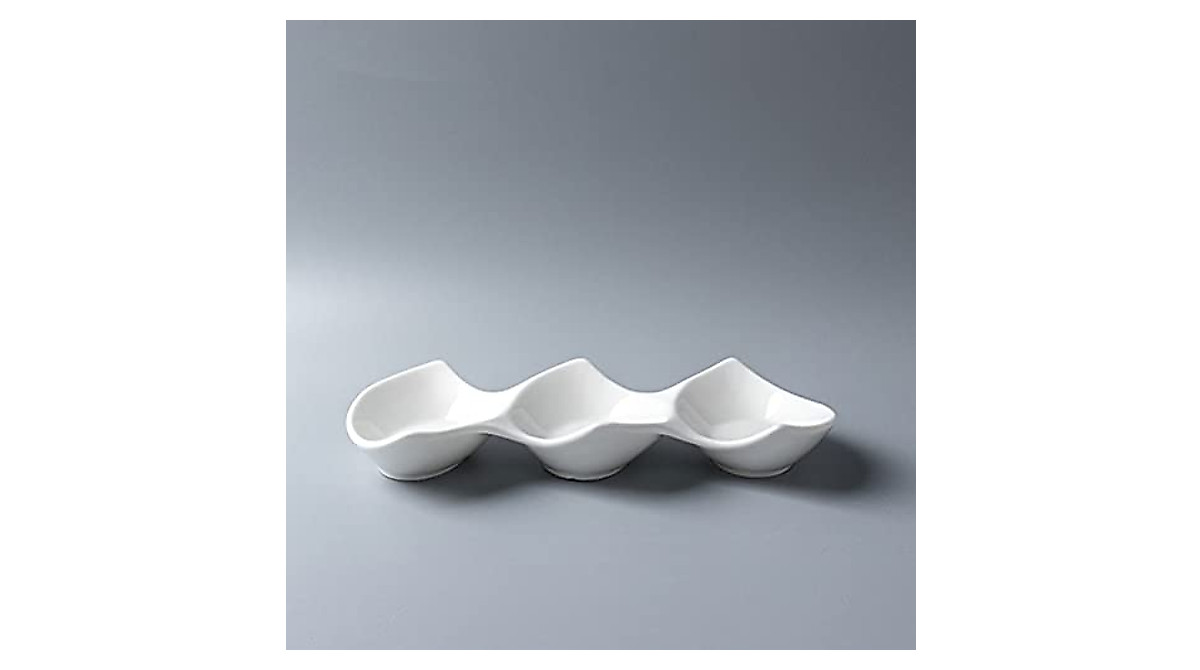 YARNOW 3-Compartment Ceramic Serving Platter - Elegant 11-Inch Tray