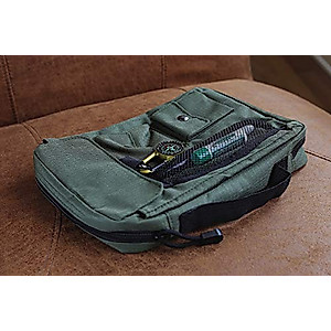 Compass Bible Cover, Zippered, with Handle, Nylon, Green, Large