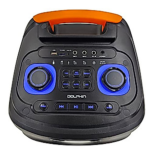 Dolphin New SP-1060RBT: Crisp & DEEP BASS - Dual 10" Bluetooth Portable Speaker w/Light Show - Rechargeable Speaker | Immersive Sound, Vibrant LED Lights, Wireless Connectivity