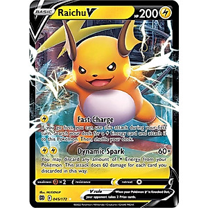 Raichu V 045/172 Brilliant Stars - Ultra Rare Pokemon Card - Holo Foil