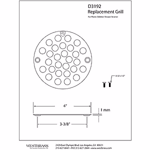 Westbrass 4" O.D. Sold Brass Shower Strainer Cover, Matte Black, D3192-62