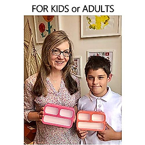 kinsho MINI Lunch-Box Snack Containers for Kids | SMALL Bento-Box Portion Container | Toddler Pre-School | Leak-proof Boxes for Work, Travel | Best for Adults Boys Girls | Pink Purple, Coral 3 pack