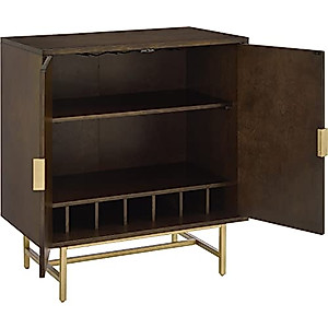 Crosley Furniture Blair Bar Cabinet, Dark Brown/Gold