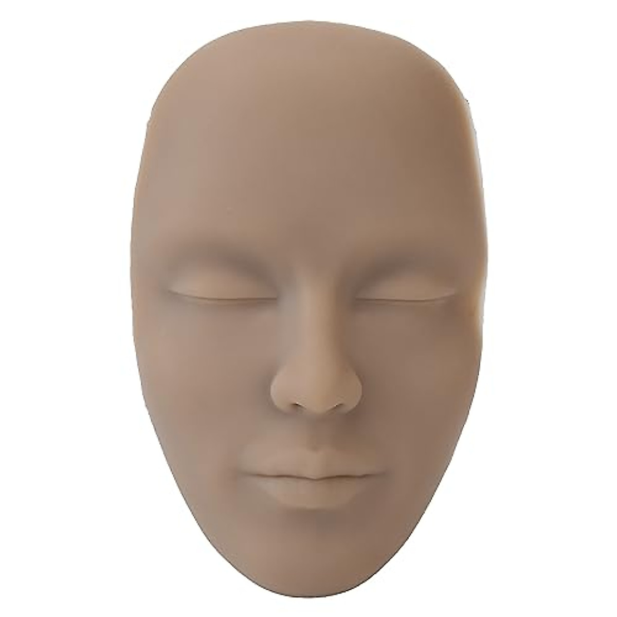 Makeup Practice Face, Silicone Makeup Practice Board, Face Eyebrow Eyes Makeup Mannequin for Makeup Artists and Beginners, Perfect Aid to Practicing Makeup (Dark Skin Color)