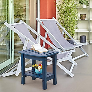 BIVODA Shower Bench Clearance for Inside Shower, HDPE Dual-Layers Shower Stool, Bathroom Shower Seat, Water Resistant & Non-Slip (Navy Blue)