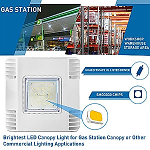 OSTEK LED Canopy Light for Gas Station, 150W Carport Ceiling Light 19500LM 5700K Daylight 400-700W MH/HPS Equiv. Recessed Surface Mount, IP65 Rating, 5 Years Warranty, 90-277V, UL&DLC Listed