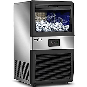 Electric Ice Maker, Commercial Ice Machine,70Lbs/Day, Stainless Steel Ice Machine with 10 Lbs Capacity, Ideal for Restaurant, Bars, Home and Offices, Includes Scoop