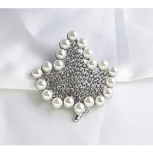 TONGXIN Alpha Kappa A Brooch Pin Sorority Paraphernalia Gift Rhinestone Brooch Sparkling Faux Pearl Brooch Pin(WHITE)