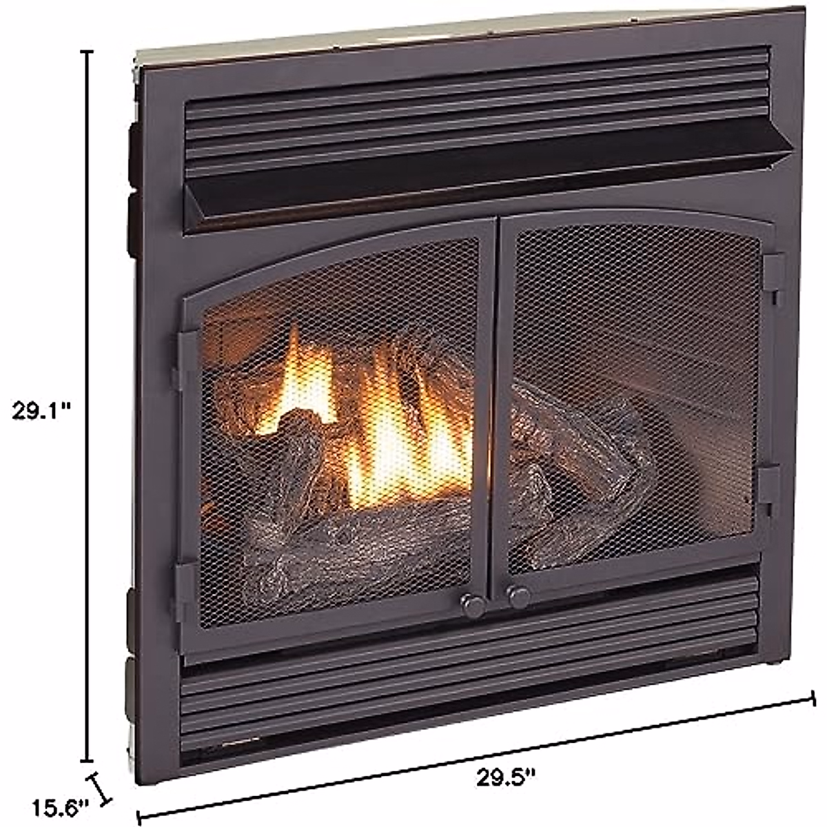 Duluth Forge Dual Fuel Ventless Gas Fireplace Insert, Remote Control, 6 Fire Logs, Use with Natural Gas or Liquid Propane, 32000 BTU, Heats up to 1500 Sq. Ft., Black