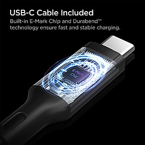 USB C Charger, Spigen [GaN Fast] 45W PD 25W PPS Super Fast Charge Type C for Galaxy S25 Ultra S25 Plus S25 S24 Z Fold Flip 6 5 4 Pixel Fold 8 8a Pro 7 Tab S9 iPad (Cable Included/Foldable Plug)
