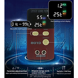 RCBDBSM 801D Battery Spot Welder 12 KW Capacitor Energy Storage Spot Welding Machine, Pulse Welding Machine for 18650 14500 Lithium Batteries Battery Pack Work