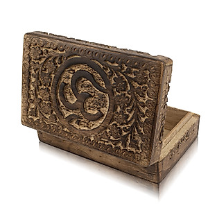 Great Birthday Gift Ideas Handmade Decorative Wooden Jewelry Box Jewelry Organizer Keepsake Box Treasure Chest Trinket Holder Watch Box Storage Lock Box 8 x 5 Inches Housewarming Gift Ideas Men Women