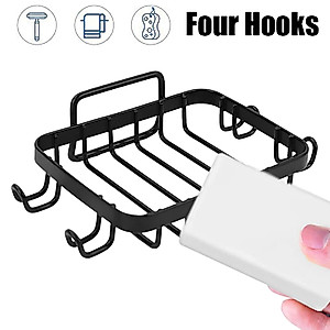 HESOMED Shower Caddy,Soap Holder with Adhesives, No Drilling SUS 304 Rustproof Steel Storage Shower Rack for Bathroom and Kitchen （Black）