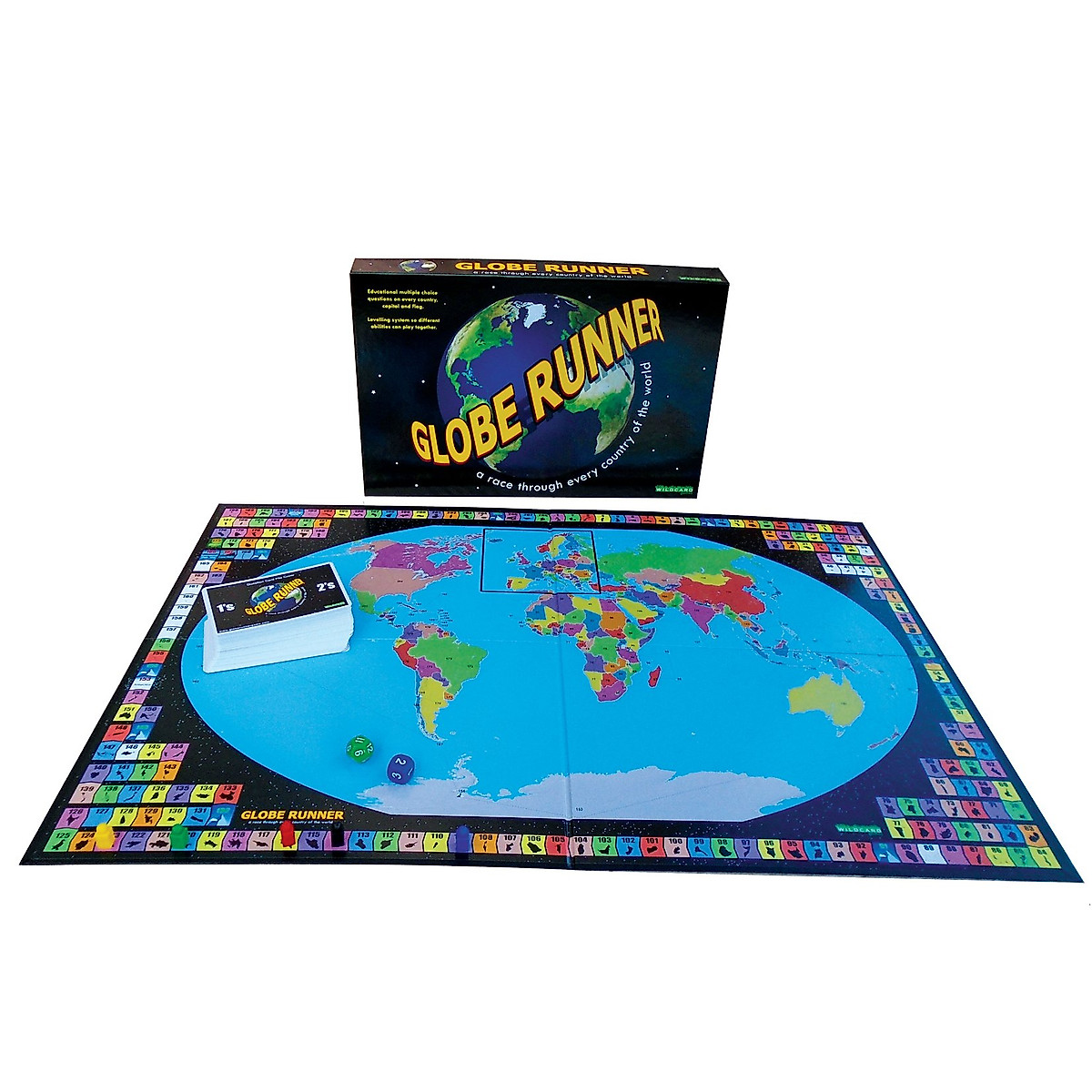 GLOBE RUNNER – Educational family board game for both kids and adults That races around The world through every country
