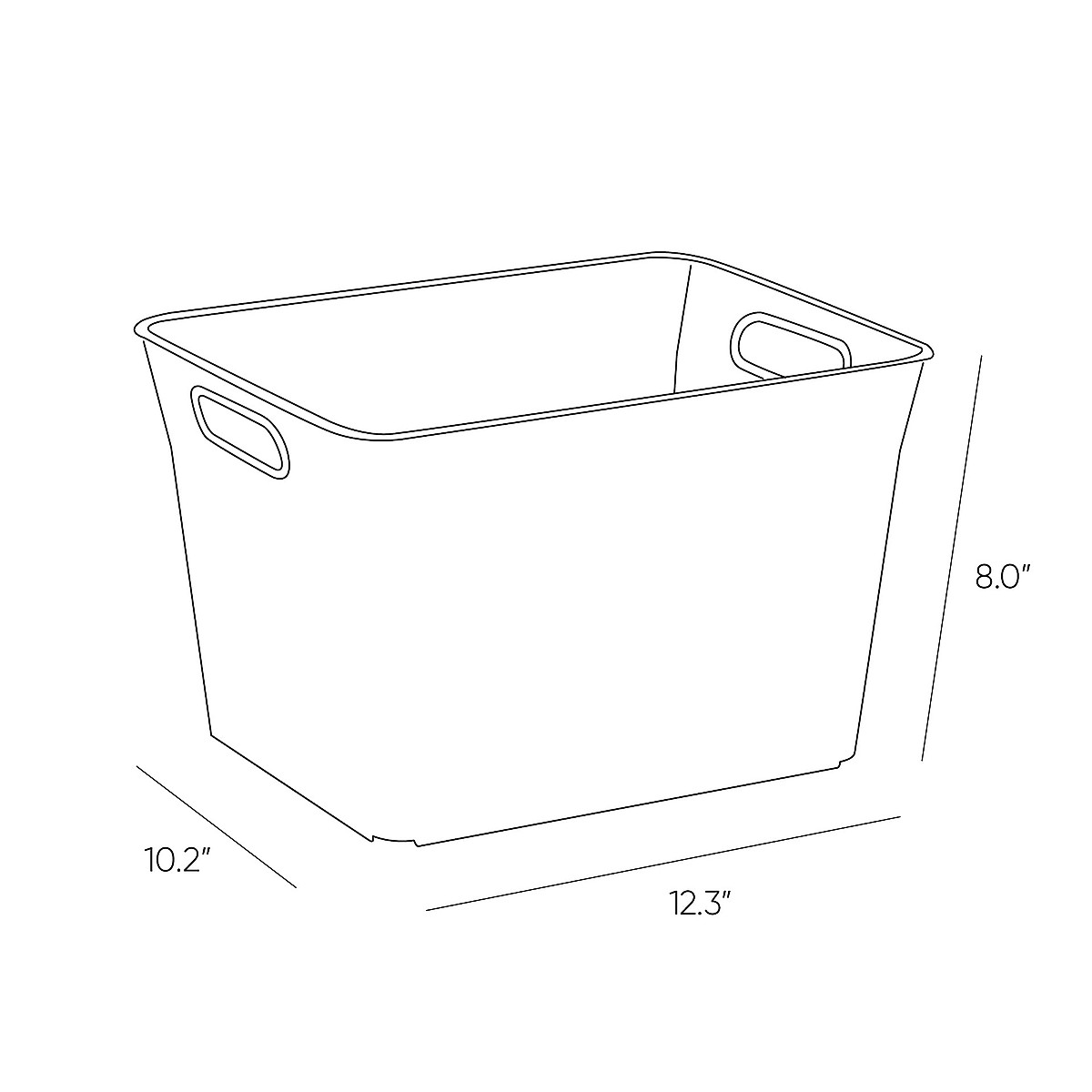 Curver Set of 6 Medium V Basket Decorative Plastic Organization and Storage Basket, White with Tweed Pattern
