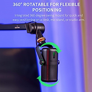 Saramonic SR-MV2000 Plug&Play Premium Cardioid USB Condenser Microphone, with Vocal Effects, Compact Footprint, Latency-Free, for Gaming, Streaming and Podcasting on PC and Mac - Mini