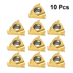 10pcs Carbide Turning Inserts Blades Turning Tool Durable Lathe Inserts A60 Threading Cutter