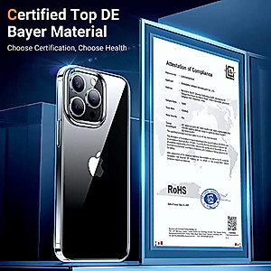 TORRAS Crystal Clear iPhone 13 Pro Max Case, [Long Lasting Clarity] Ultra-Thin Slim Fit iPhone 13 Pro Max Phone Case, Soft Silicone Cover Phone Cases for iPhone 13 Pro Max 6.7 inch, Crystal Clear