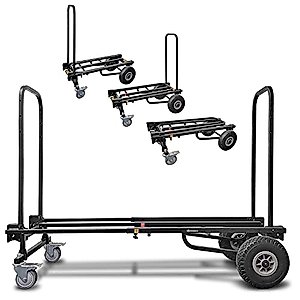 AxcessAbles Heavy Duty Folding Equipment Dolly Cart with Wheels | 700lb Capacity | DJ Equipment Cart | Moving Hand Truck Dolly | Telescoping Frame to 4.6ft.| Production Multicart | Fully Assembled