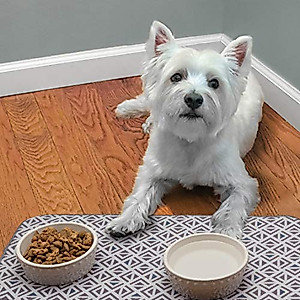 Kitchen Basics XL Microfiber Pet Bowl Feeding Mat, Anti-Skid and Absorbent, 14 Inch x 21.5 Inch