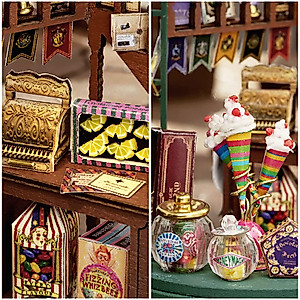 GuDoQi DIY Miniature Dollhouse Kit, Tiny House kit with Furniture, Miniature House Kit, Great Handmade Crafts Gift for Birthday Easter Day, Magic Shop