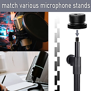 Mic Stand Adapter 1/4 Female to 5/8 Male Screw Thread Adapter Tripod Screw Adapter (3 PCS)