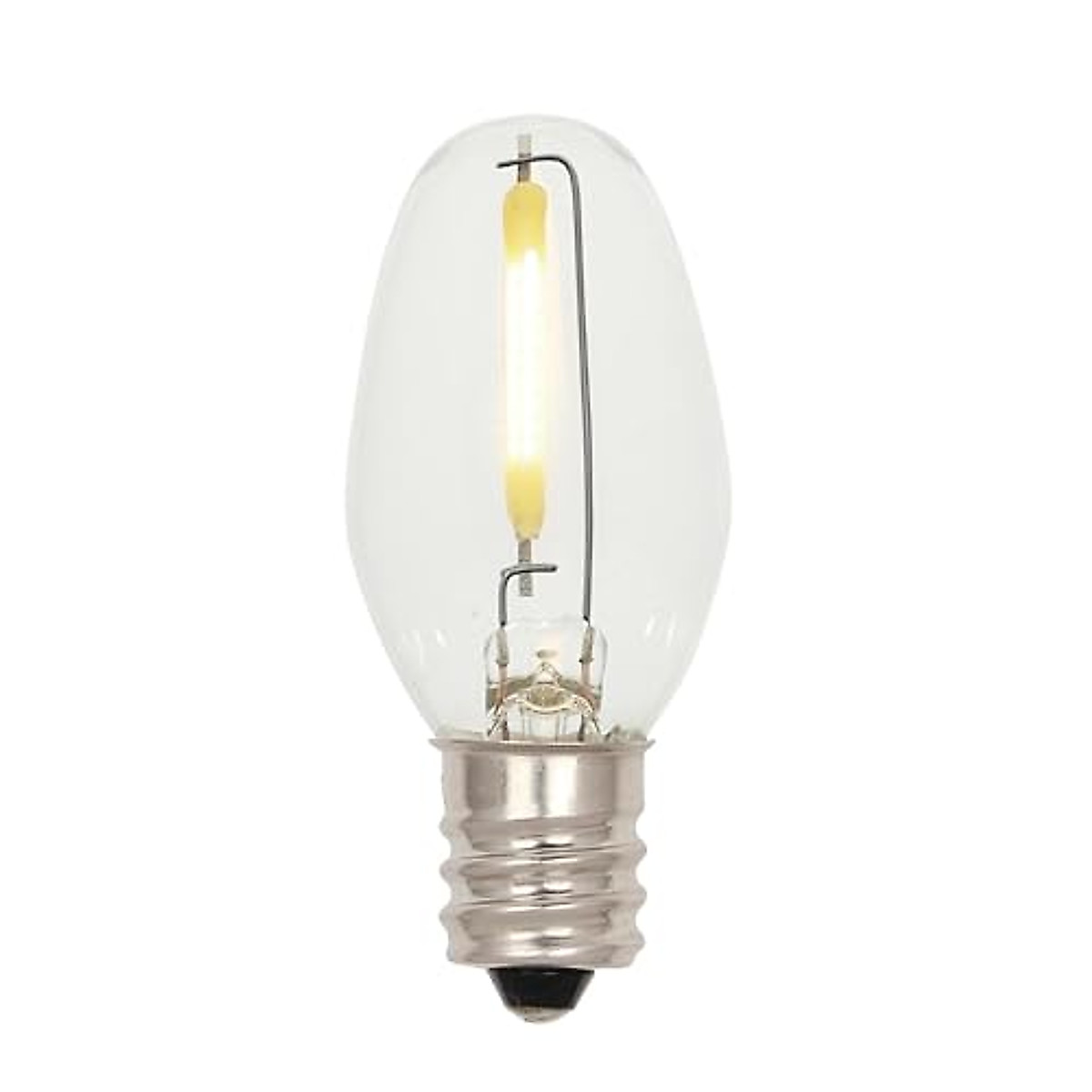 Westinghouse 5284000 0.4 Watt (4 Watt Equivalent) C7 Clear Filament LED Light Bulb, Candelabra Base, 2 Pack