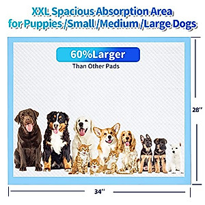 Bulubaky 6 Layers Leak-Proof Super Absorbent Puppy Pads Pee Pads for Dogs, XXL Extra Large Thicken Polymer Quick Dry Dog Pads, Disposable Pet Training Pads for Dogs Cats Rabbit Parrots