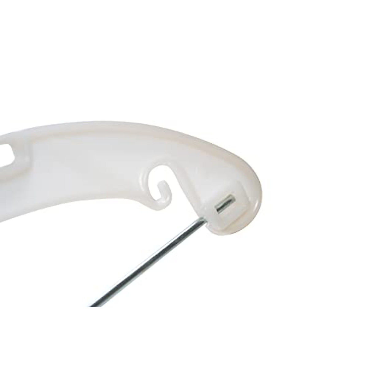 NAHANCO 1500RCHU Plastic Suit Hanger with Metal Swivel Hook and Pinch Clips, Heavy Weight, 17", White (Pack of 25)